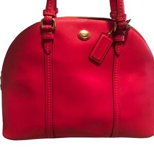 Coach | Bags | Coach F2567 Peyton Leather Cora Domed Satchel Persimmon ...